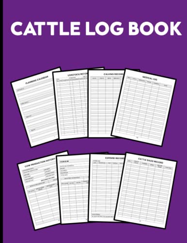Cattle Log Book: Cattle Breeding & Calving Record Book | Farm Record ...