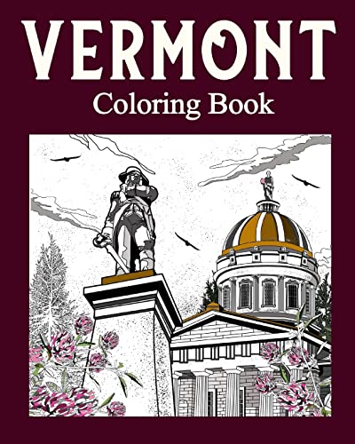 Vermont Coloring Book: Adult Painting on USA States Landmarks and ...