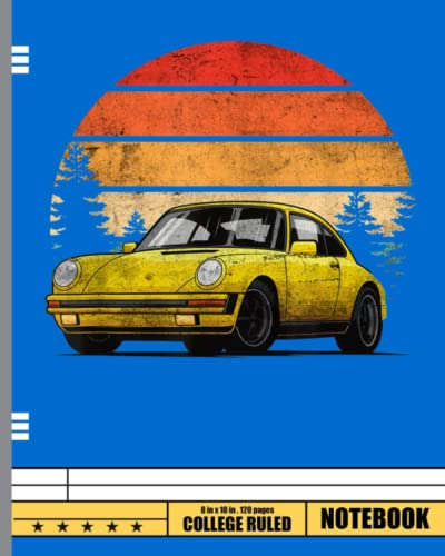 Retro Sun w Tuning & Gaming Oldtimer Car Enthusiast Sunset Notebook ...