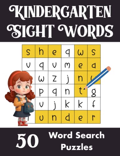 Kindergarten Sight Word Search Puzzles for Kids: Engaging Educational ...