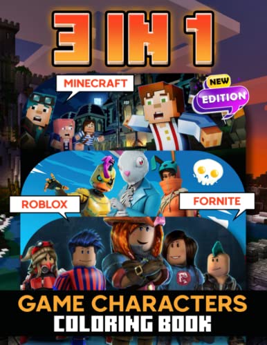 3in1 Game Characters Coloring Book: Cool Illustration Pages to Color ...