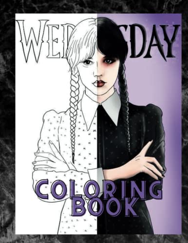 Wednesday Coloring Book; Cool Movie Coloring Book With 25 Coloring ...