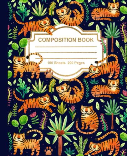 Tiger Composition Notebook: Aesthetic Notebook for School, College ...