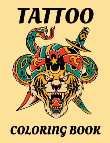Tattoo coloring book for adults: A Realistic Tattoo Coloring Book For ...