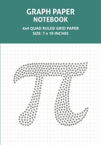 Graph Paper Notebook: 4x4 Quad Ruled Grid Paper for Math, Science and ...