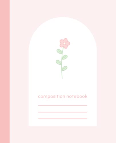 Composition Notebook: Wide Ruled Pink Floral Composition Book | Cute ...