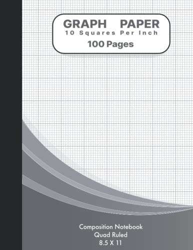 Graph Paper 10 Squares Per Inch Notebook: Quad Ruled Grid Paper ...