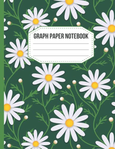 Daisy Flower Graph Paper Notebook: Quad Ruled 5x5 Graph Paper ...