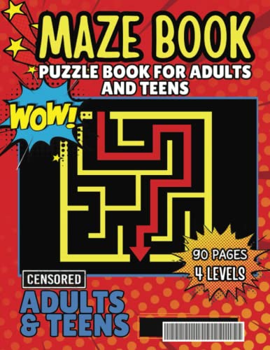 Maze Book: Puzzle Book For Adults and Teens |: 90 Maze Challenge 4 ...