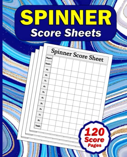 Spinner Score Sheets: 120 Score Pads | Spinner Score Keeper Notepad ...