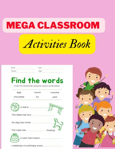 Mega Classroom Activities Book: English grammer,number line,letter mix ...