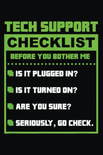 Funny Tech Support Checklist, Sysadmin Gift, HelpDesk Quotes N-Book ...