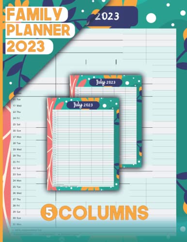 Organizer Family Planner 2023: 5 Columns for the Whole Family, Family ...