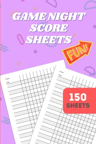 Game Night Score Sheets: Simple Gaming Log Book for Many Family Games ...