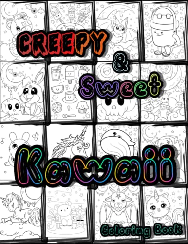 Creepy & Sweet Kawaii Coloring Book: Spooky and Cute Coloring Images ...