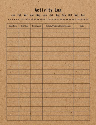 Activity Log Notepad: Daily Activity, Detailed Task, Project, Appointment, Timesheet, Contact ...
