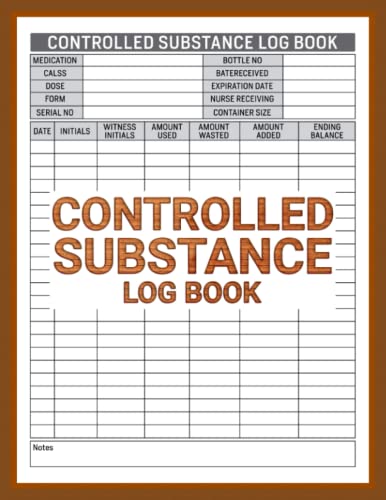 Controlled Substance Log Book: An Awesome Controlled Drug Record Book ...