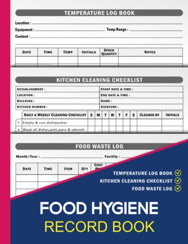 Food Hygiene Record Book: Daily Temperature Check | Kitchen Cleaning ...