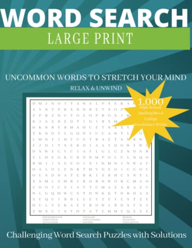 Word Search Large Print: Uncommon Words to Stretch Your Mind: Students ...