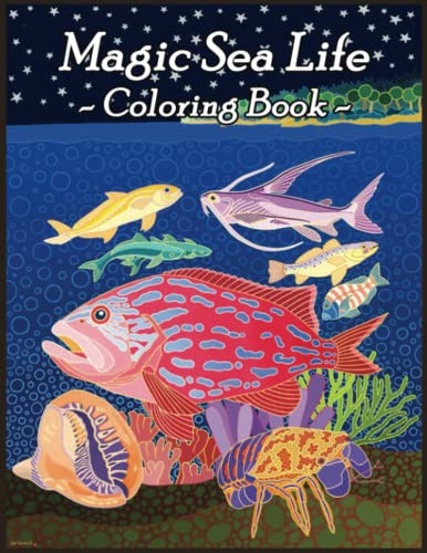 Magic Sea Life Coloring Book: 110 Easy Magic Sea Life Coloring Pages ...
