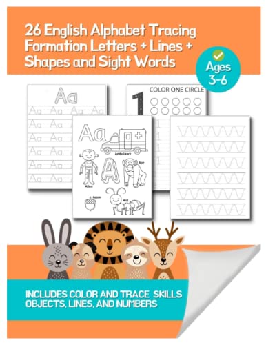 26 English Alphabet Tracing Formation Letters + Lines + Shapes and ...