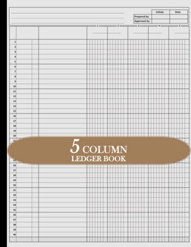 5 Column Ledger Book: Accounting Ledger Record | Analysis Pad (Five ...