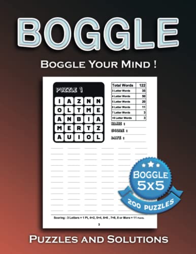 Boggle 5x5 Puzzle Book Vol. 3: Boggle Your Mind! , Enjoy over 200 ...