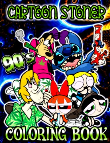 90s Cartoon Stoner Coloring Book: A Coloring Book for Adults Features ...