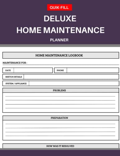 Deluxe Home Maintenance Logbook: The Ultimate Companion for Homeowners ...