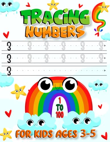 Tracing Numbers 1 To 100 For Kids Ages 3-5: Handwriting Practice ...