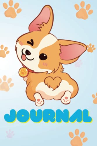 Kawaii Corgi Daily Journal: Cute Anime Dog Journal: Blue and Orange ...