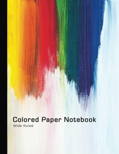 Colored Paper Notebook: Wide Ruled Colored Paper composition notebook ...