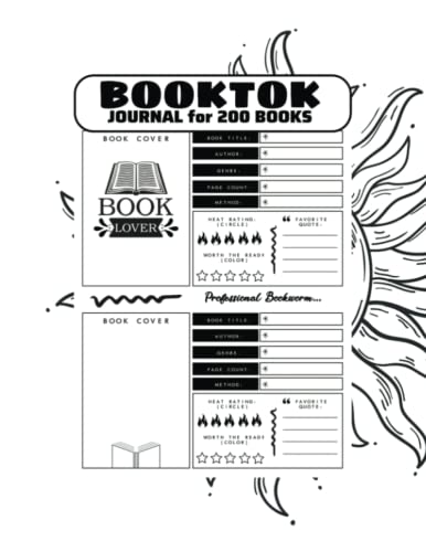 Booktok Journal: 200 Book Journal Reading Log | 8.5" x 11" Reading ...