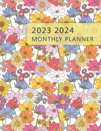 2 Year Monthly Planner 2023-2024 Large Size "8.5x11": Floral Cover ...