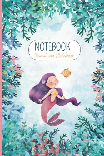 NEW MERMAID Journal and Sketchbook: Journal and Notebook for Girls ...