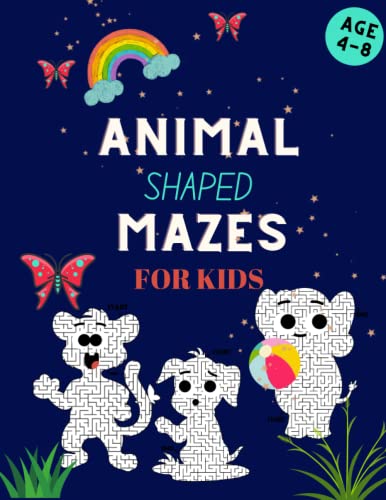 AnimaL shaped mazes for kids: Fun and easy Animal shape mazes activity ...
