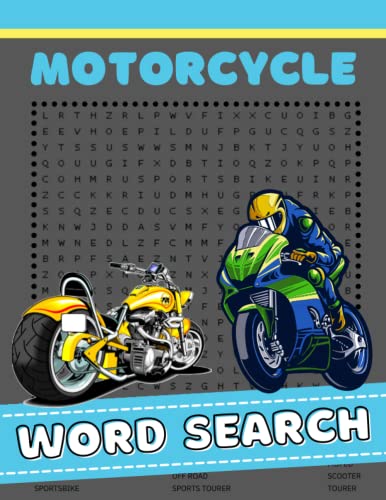 Motorcycle Word Search: Large Print Word Search Puzzles Book For Biker ...