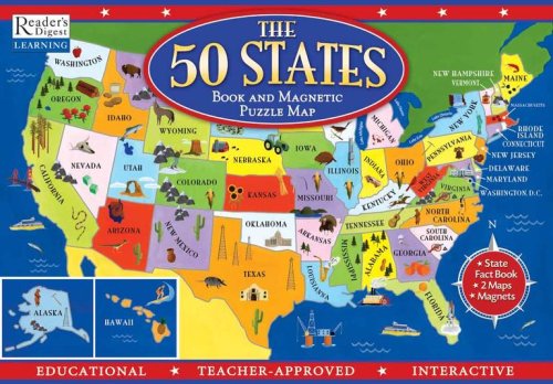 The 50 States Book and Magnetic Puzzle Map by Creative Media ...
