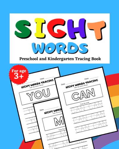 Sight Words: Preschool and Kindergarten Tracing Book for Kids Age 3-6 ...