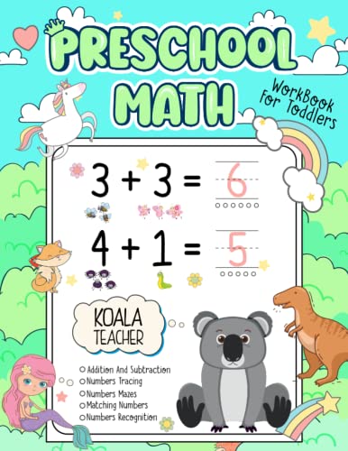 Preschool Math Workbook for Toddlers Ages 2-4 With Koala Teacher: Learn ...