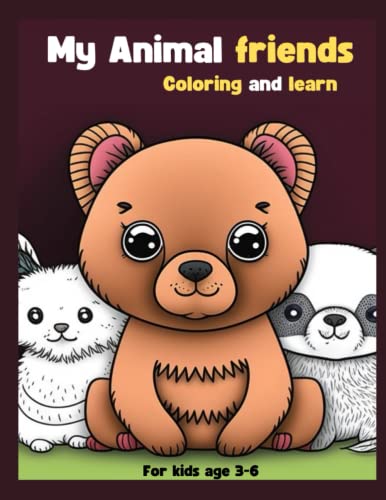 My Animals friends coloring book: Learning animals in English & Spanish ...