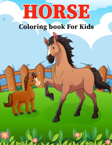 Horse Coloring Book For Kids: Cute & Lovely Horse with beautiful Pony ...