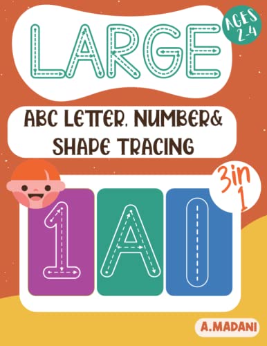 Large ABC Letter, Number & Shape Tracing For Toddlers 2-4 Years ...