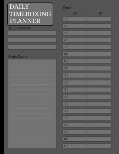 Daily Timeboxing Planner: Daily Task Organizer, Time Block Journal for ...