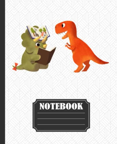 BOOK DINOSAURS Notebook: Wide Ruled Lined Paper Notebook Journal ...