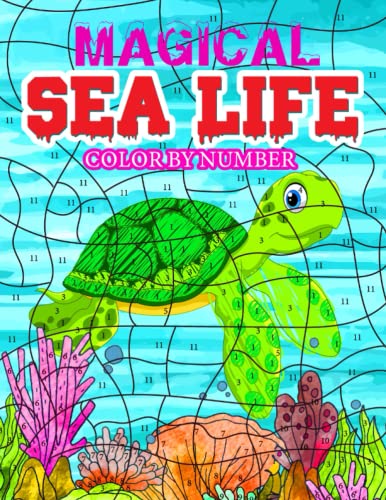 Magical Sea Life Color By Number for kids 4-8: Large Print Cute Ocean ...