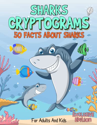 50 Facts About Sharks Cryptograms for adults and kids: Animals Game ...