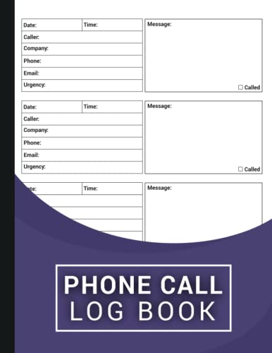 Phone Call Log Book: Voicemail Logbook and Simple Phone Call Message ...