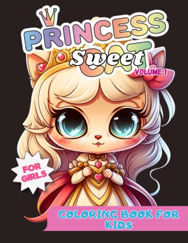 Magical Princess Cat Coloring Book for Girls Ages 5-8: Unique Coloring ...