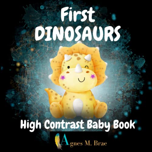 First Dinosaurs High Contrast Baby Book: Black And White Illustrations ...